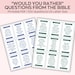 100 Printable Bible "would You Rather" Game, Old and New Testament ...