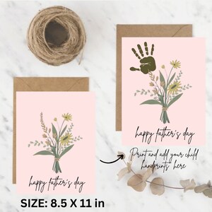 Father's Day Flower Poem Printable Card, Kids' Handprint Keepsake ...
