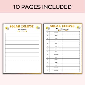 Solar Eclipse Games, Eclipse Worksheets Printable, Solar Activity Ideas ...