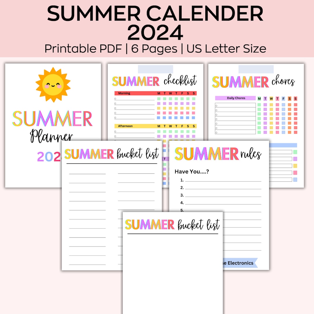 Editable Summer Planner 2024, Printable Summer Kids Planner, Summer ...