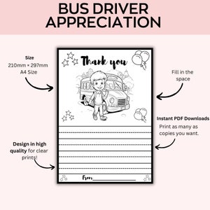 Bus Driver Appreciation, Thank You Letters & Coloring, Wheelie ...