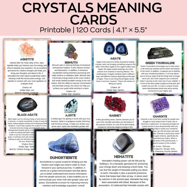 Printable Crystal Cards - Etsy