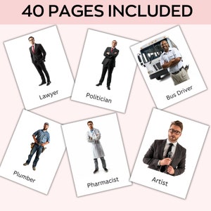 40 Profession Flash Cards, Montessori Cards Printable, Nomenclature ...