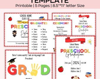 Editable Preschool Graduation Certificate, Preschool Graduation, Last ...