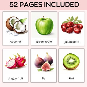 Printables Fruits Flashcards, 30 Montessori Cards, Nomenclature Flash ...
