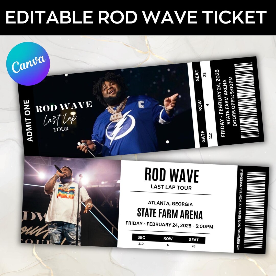 Personalized Rod Wave Last Lap Tour Concert Ticket, Concert Ticket ...