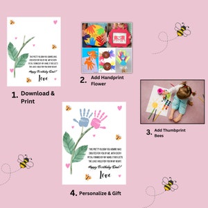 Father's Day Flower Poem Printable Card, Kids' Handprint Keepsake ...