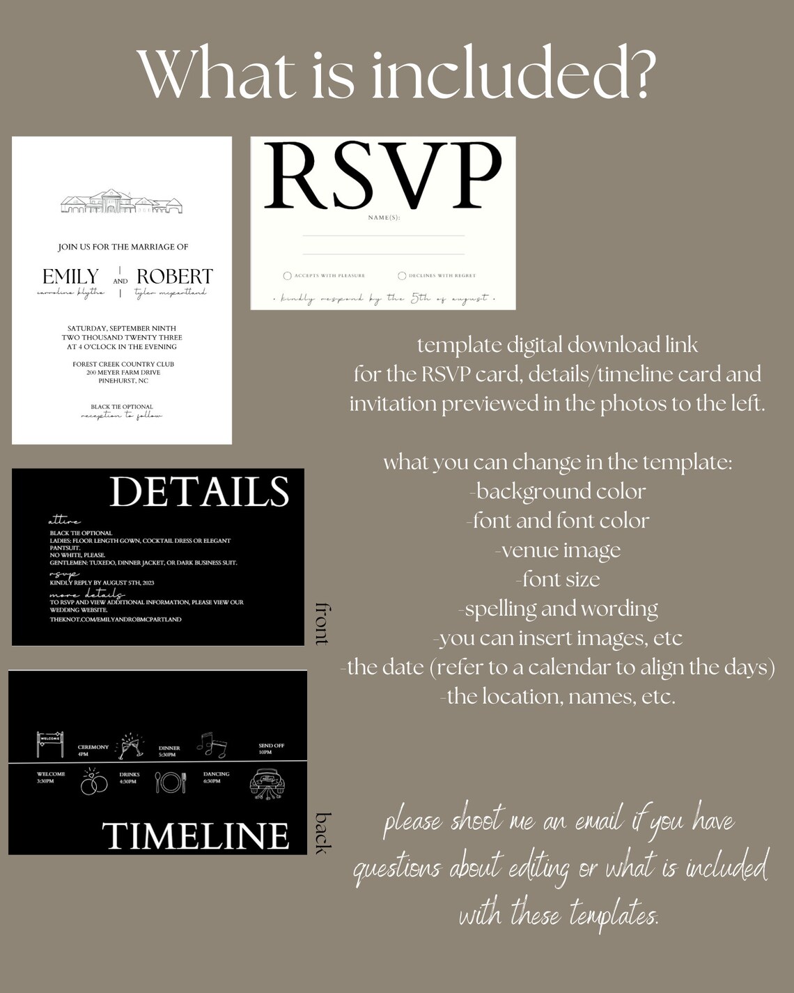 Minimalist Wedding Invitation Suite Template Event Venue Invitation ...