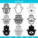 Hamsa Hand SVG Clipart: Evil Eye Silhouette Vector (digital Download ...