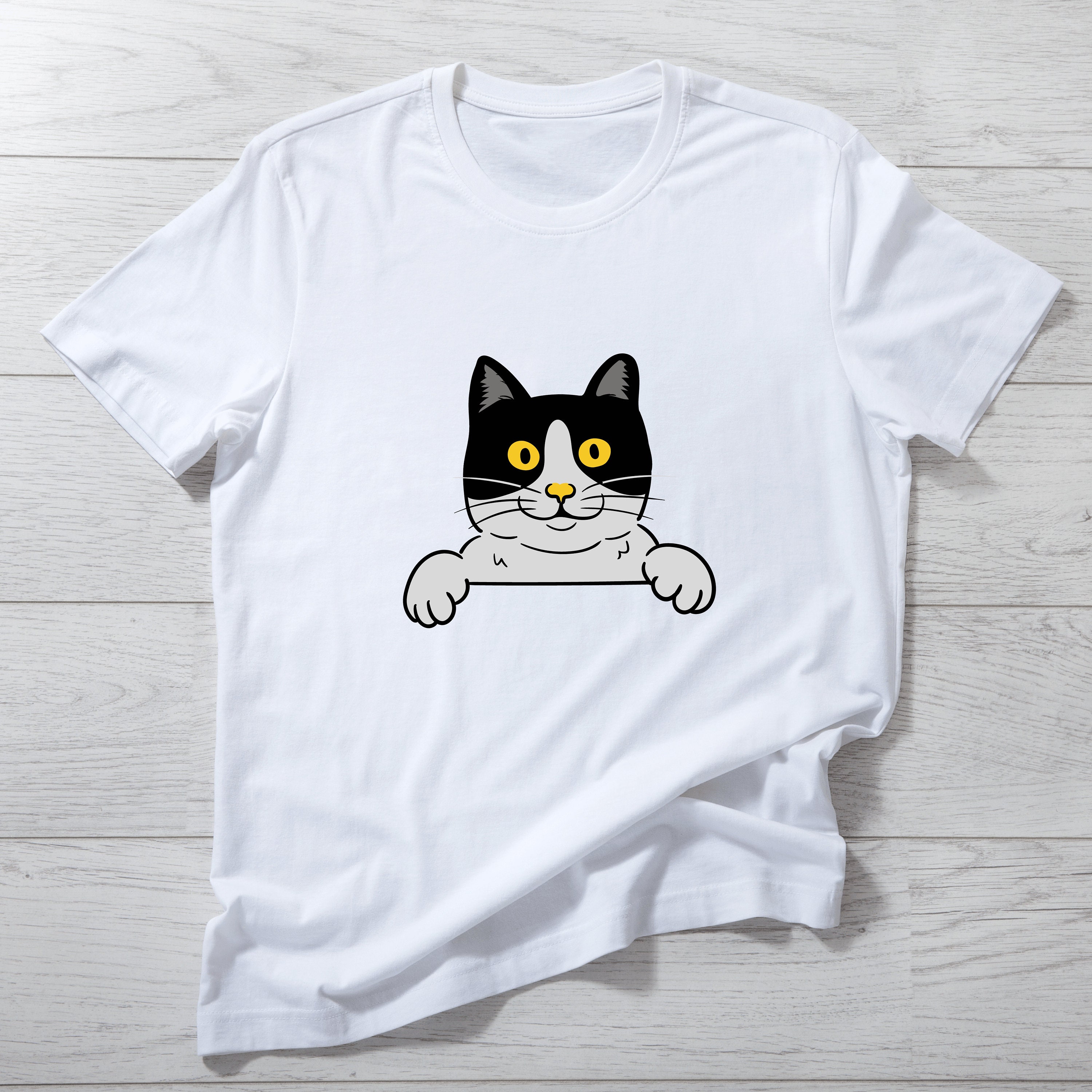 Peeking Cat Svg Peeking Cat Clipart Cat Silhouette Kitten - Etsy