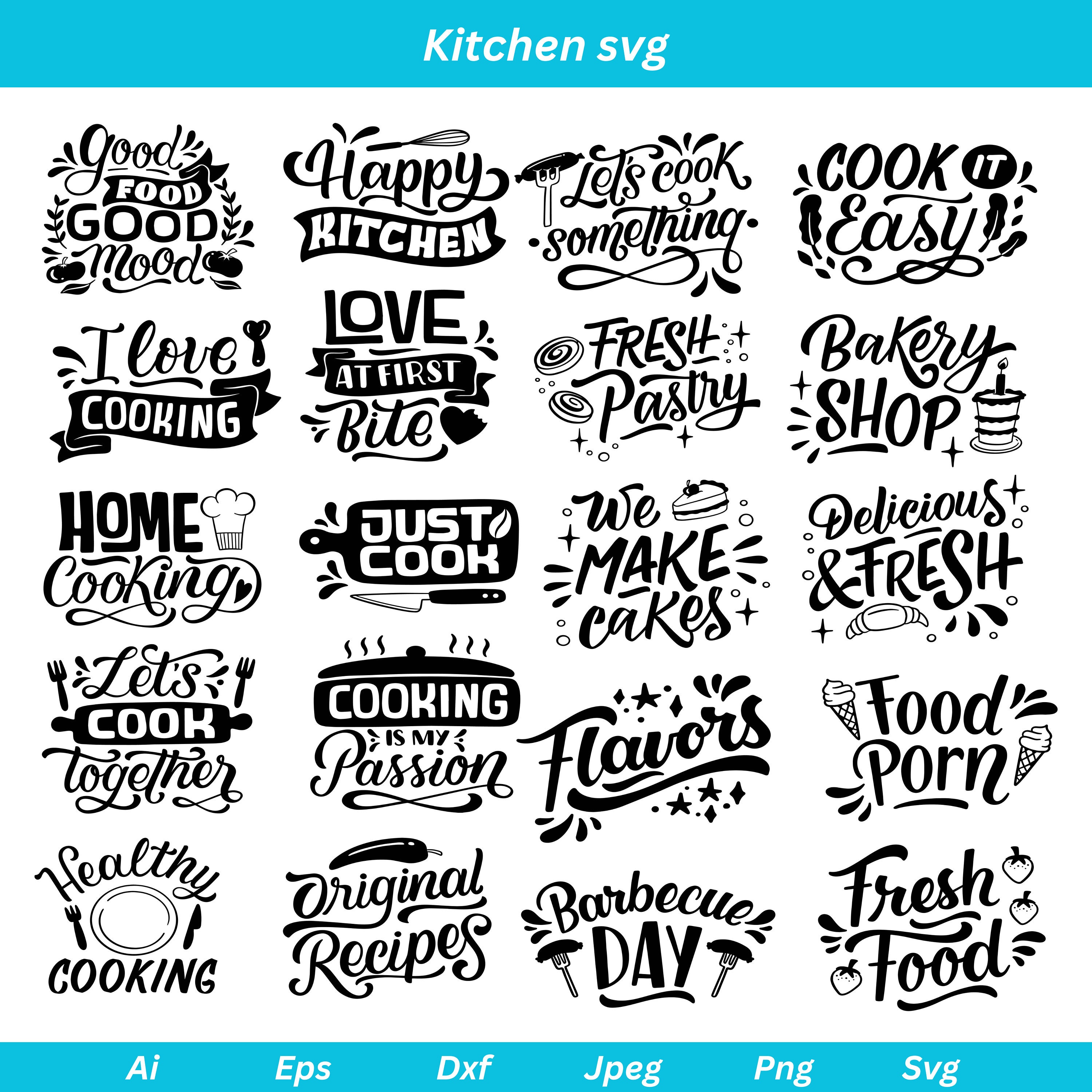 Kitchen Svg Bundle Kitchen Svg Kitchen Cut File Baking Svg - Etsy
