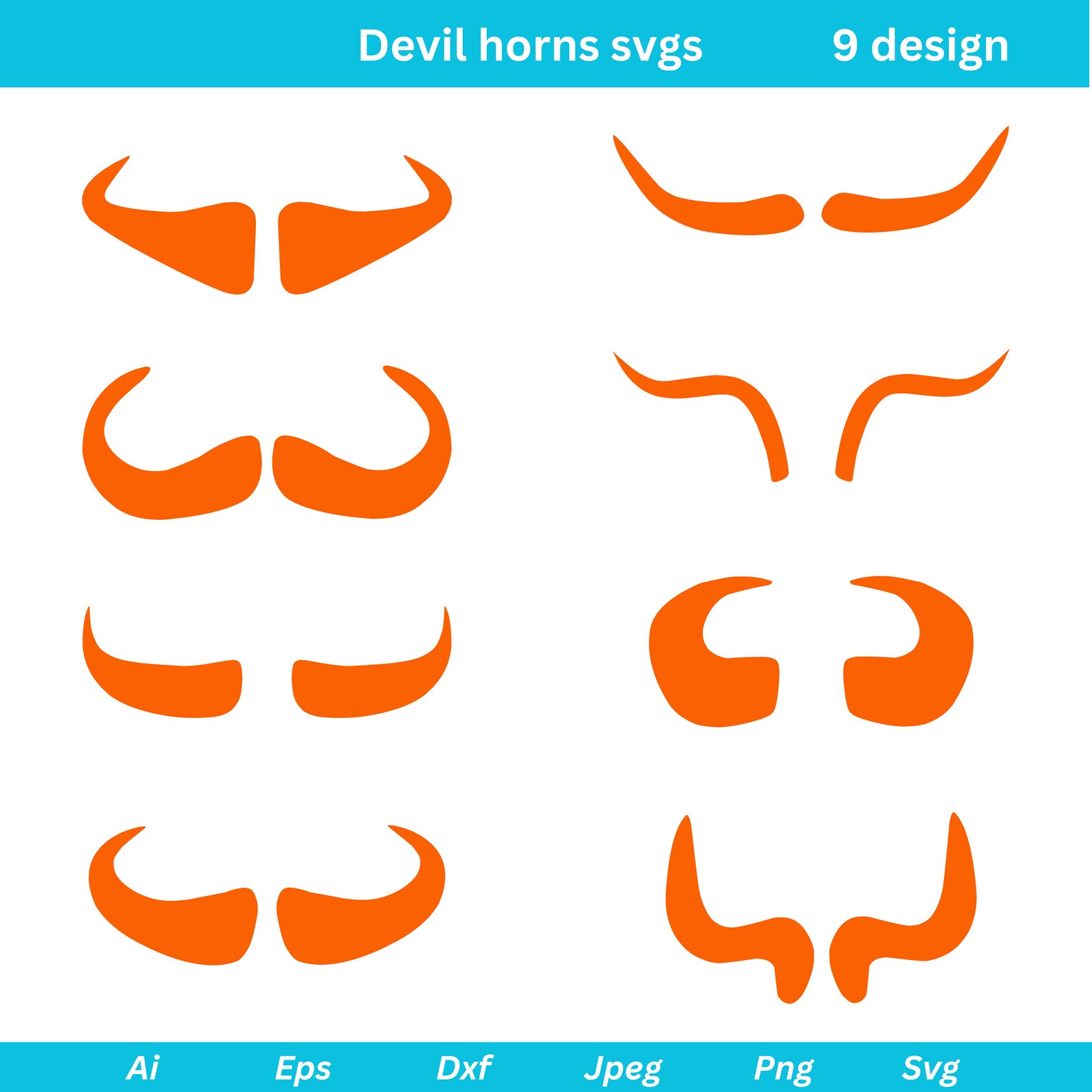 Devil Horns Svg, Horn Svg, Horns PNG, Devil Horn Shapes, Horns Clipart ...