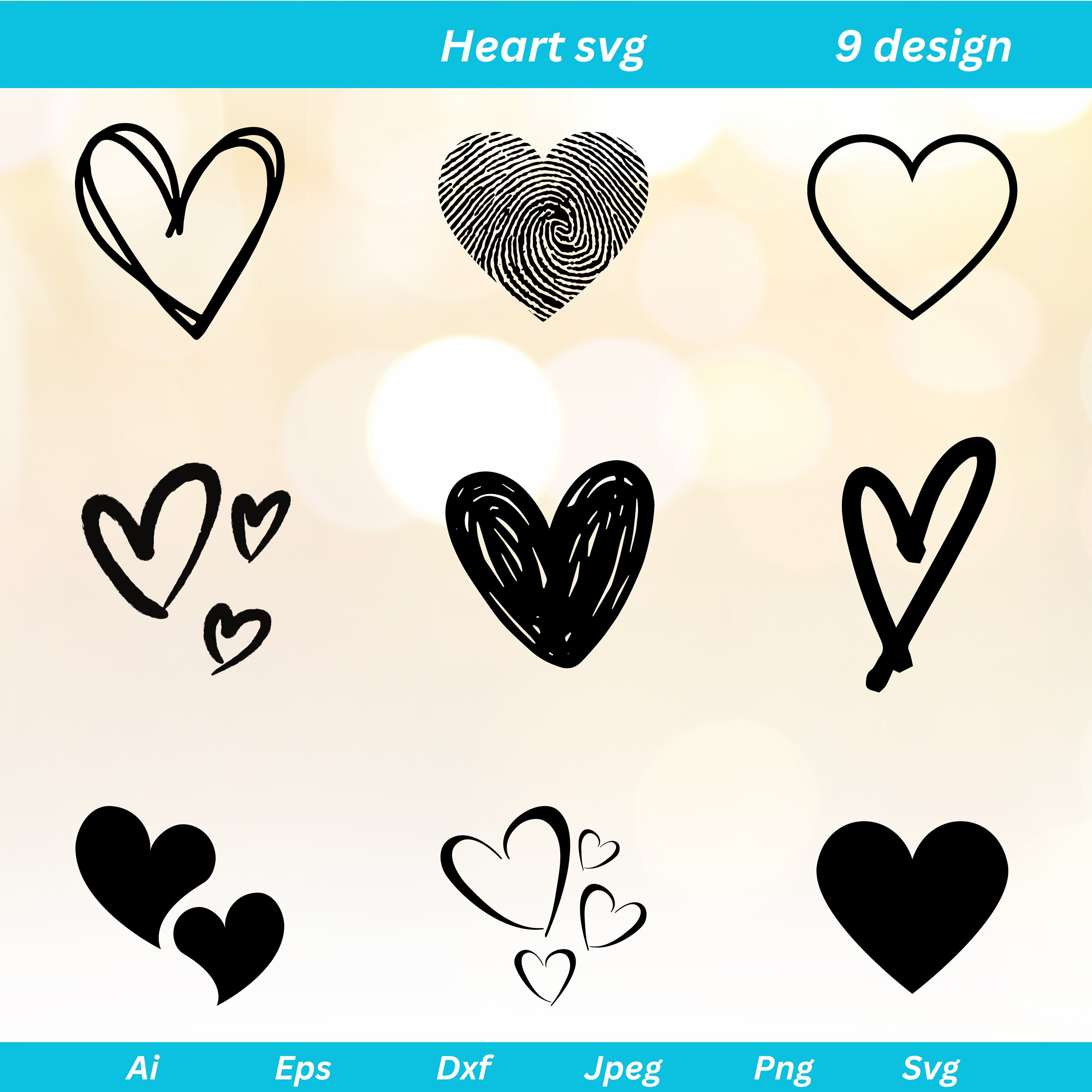 Heart Silhouette Heart Svg Doodle Heart Svg Sketch Heart - Etsy