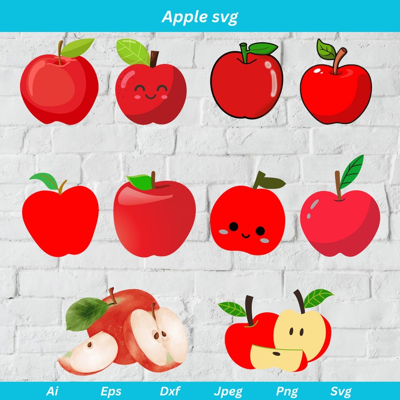 Apple Svg Apple Clipart Eapple Vector Fruit Svg Fruit Png - Etsy