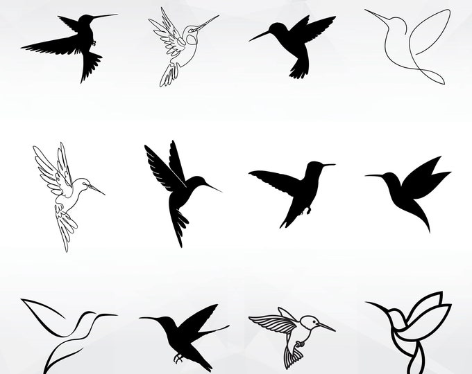 Hummingbird Dxf File, Hummingbird, Bird Dxf, Dxf, Svg, Eps, Png Files ...