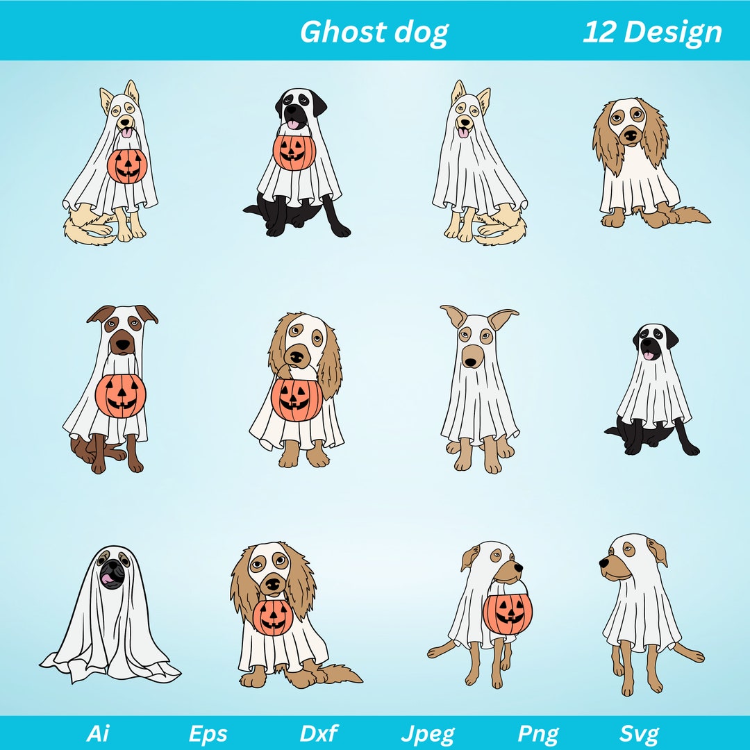 Ghost Dog Halloween Svg, Halloween Dog, Сute Ghost Dog Svg, Ghost Dog ...