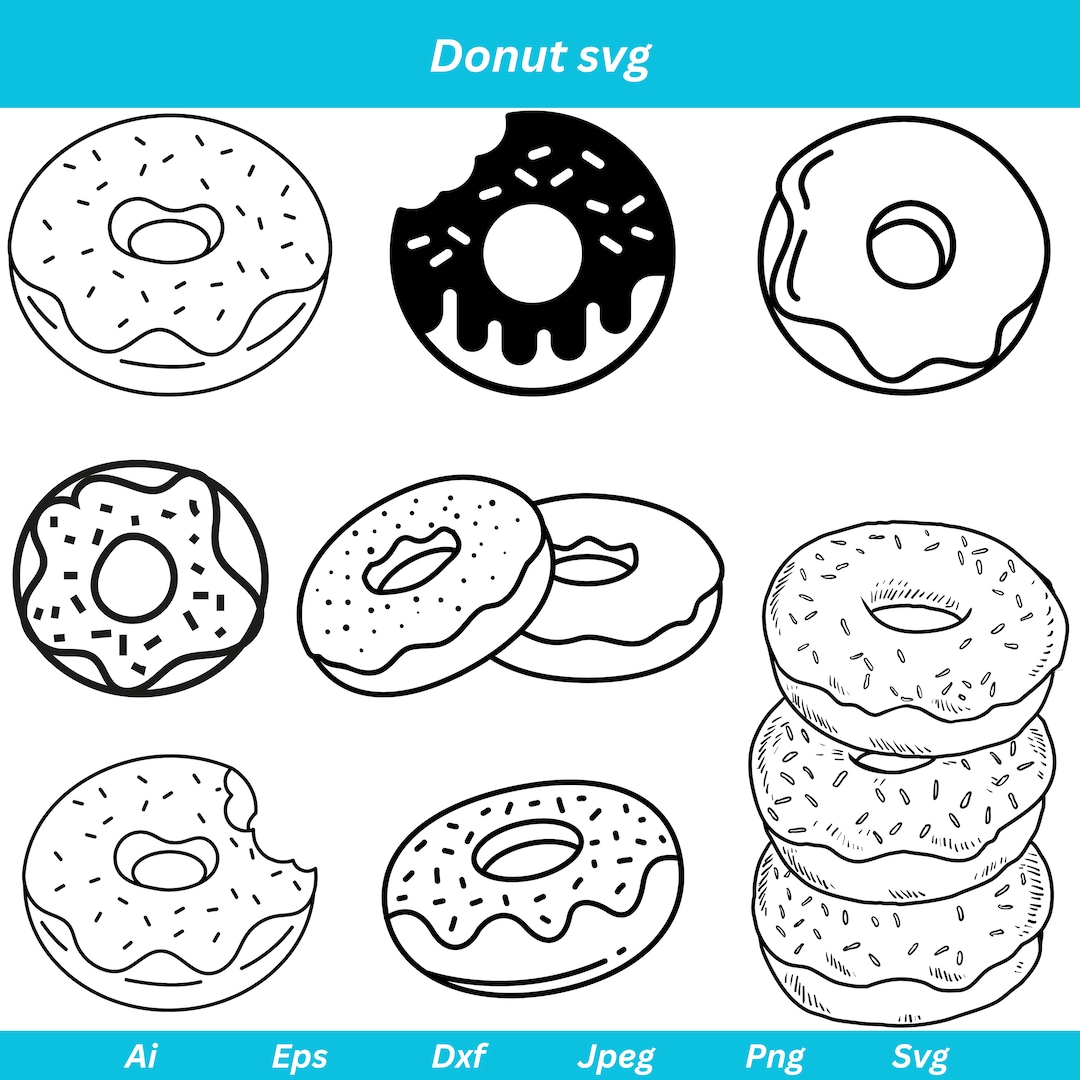 Donut Svg, Donut Cut File, Donut T Shirt, Cookies Svg, Cookies Clipart ...