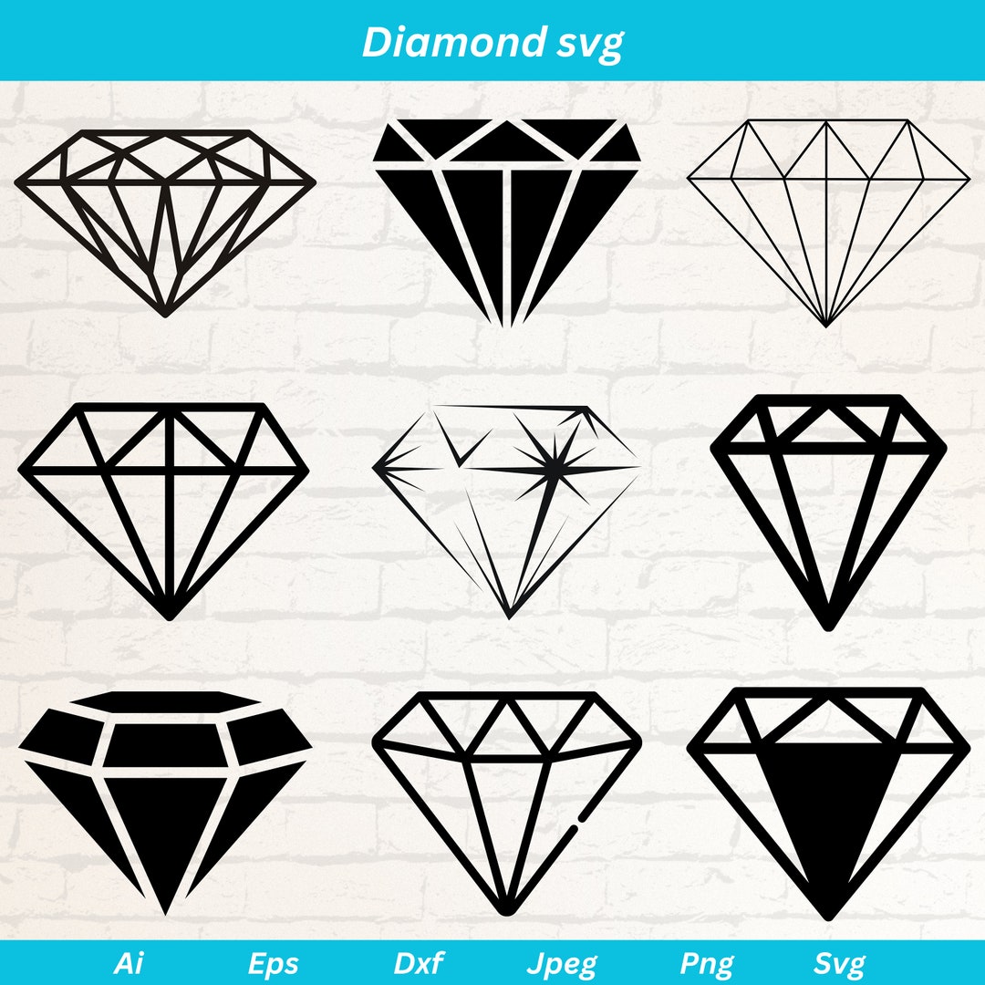 Diamond Svg, Diamond Clipart, Wedding Diamond Svg, Diamond Vector ...