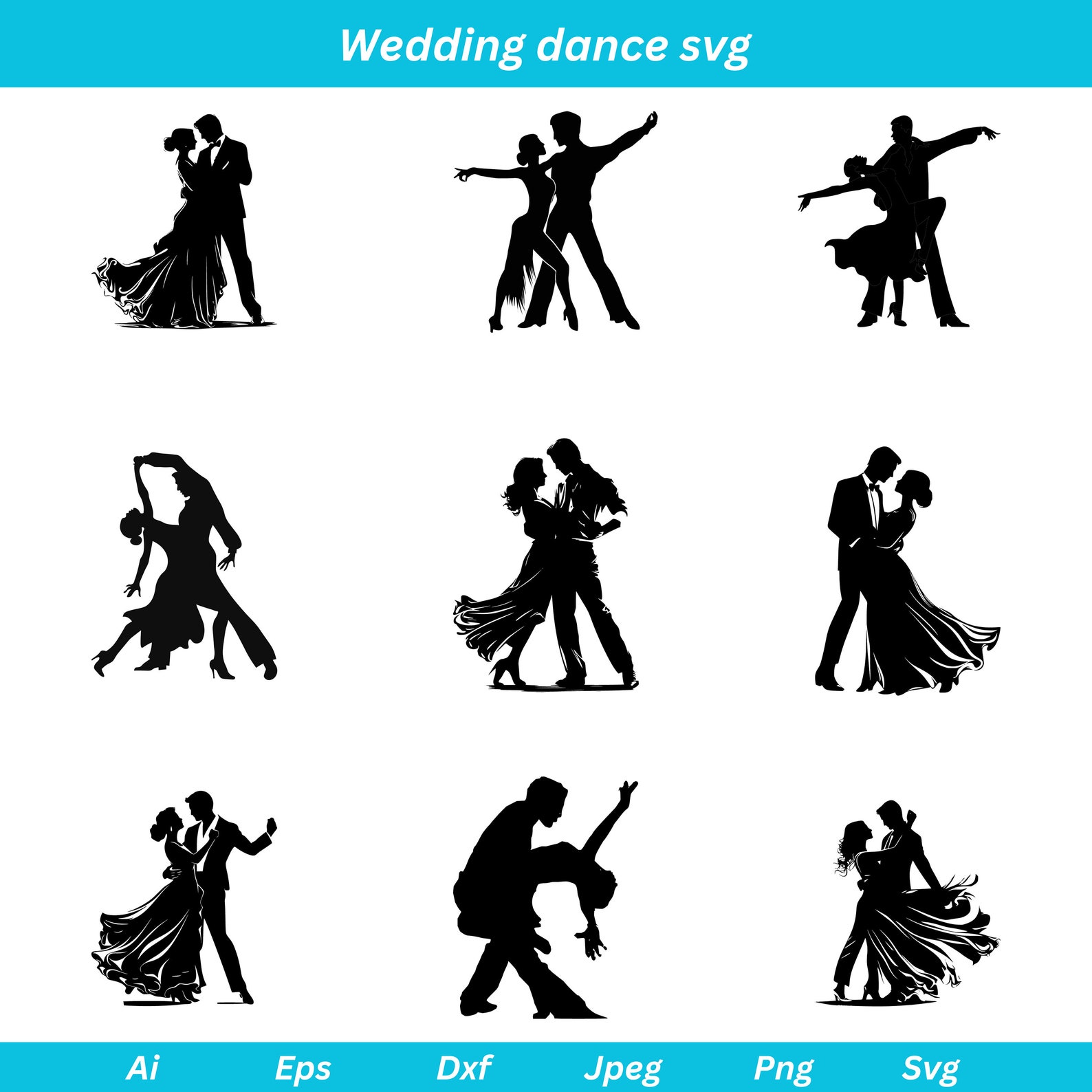 Couple Dance Svg, Couple Dance, Couple Svg, Dance Svg, Dance Silhouette ...
