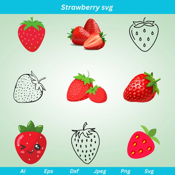 Strawberry Svg - Etsy
