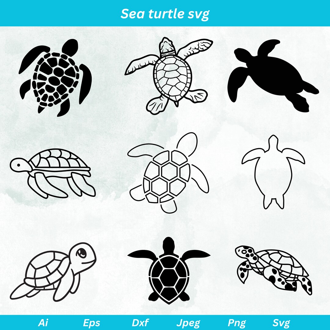 Sea Turtle Svg, Seaturtle Clipart, Seaturtle Silhouette, Sea Creature ...