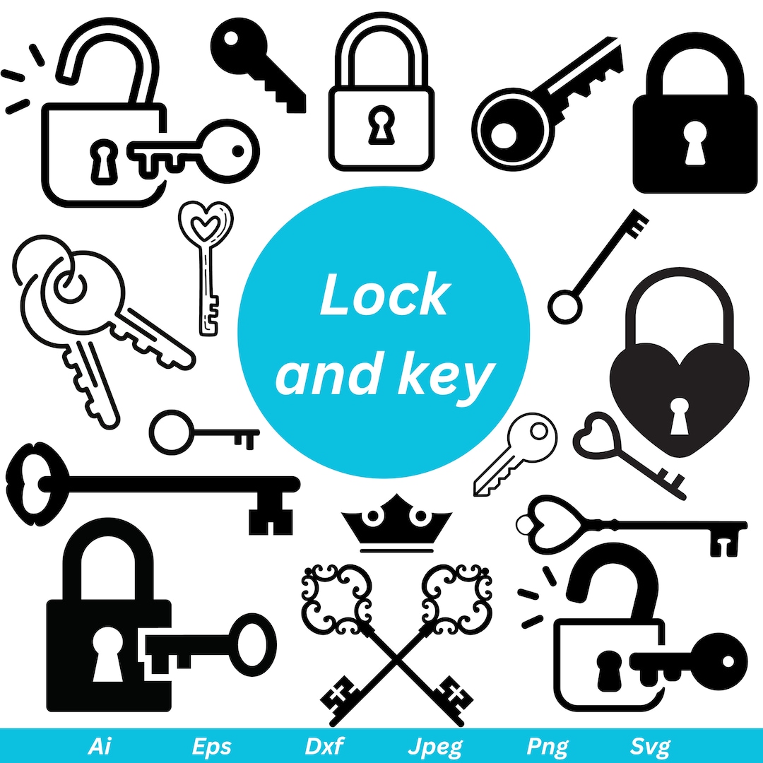 Lock and Key Svg, Lock Svg, Key Svg, Vintage Key Svg, Key Svg Bundle ...