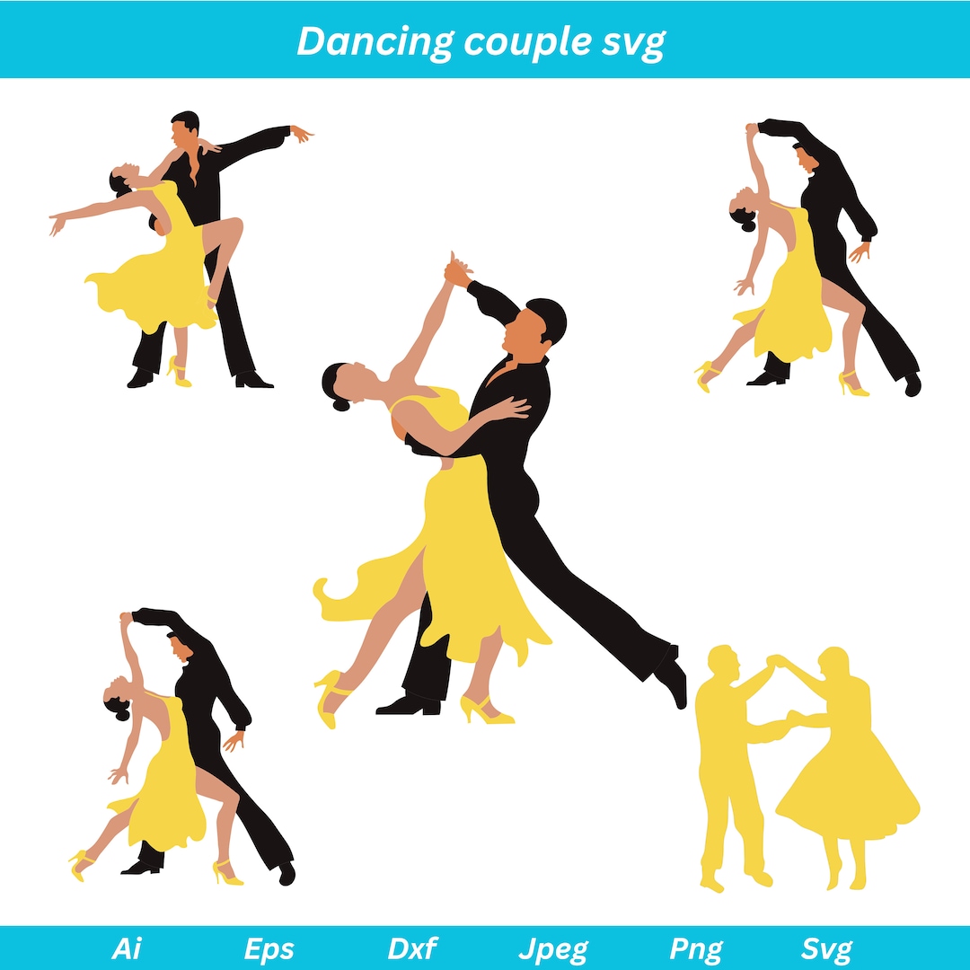Dancing Couple Svg, Couple Svg, Dancing Silhouette, Girl Dance Svg ...