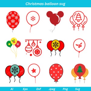 Christmas Balloon Svg, Balloon Svg, Christmas Svg, Christmas Balloon ...