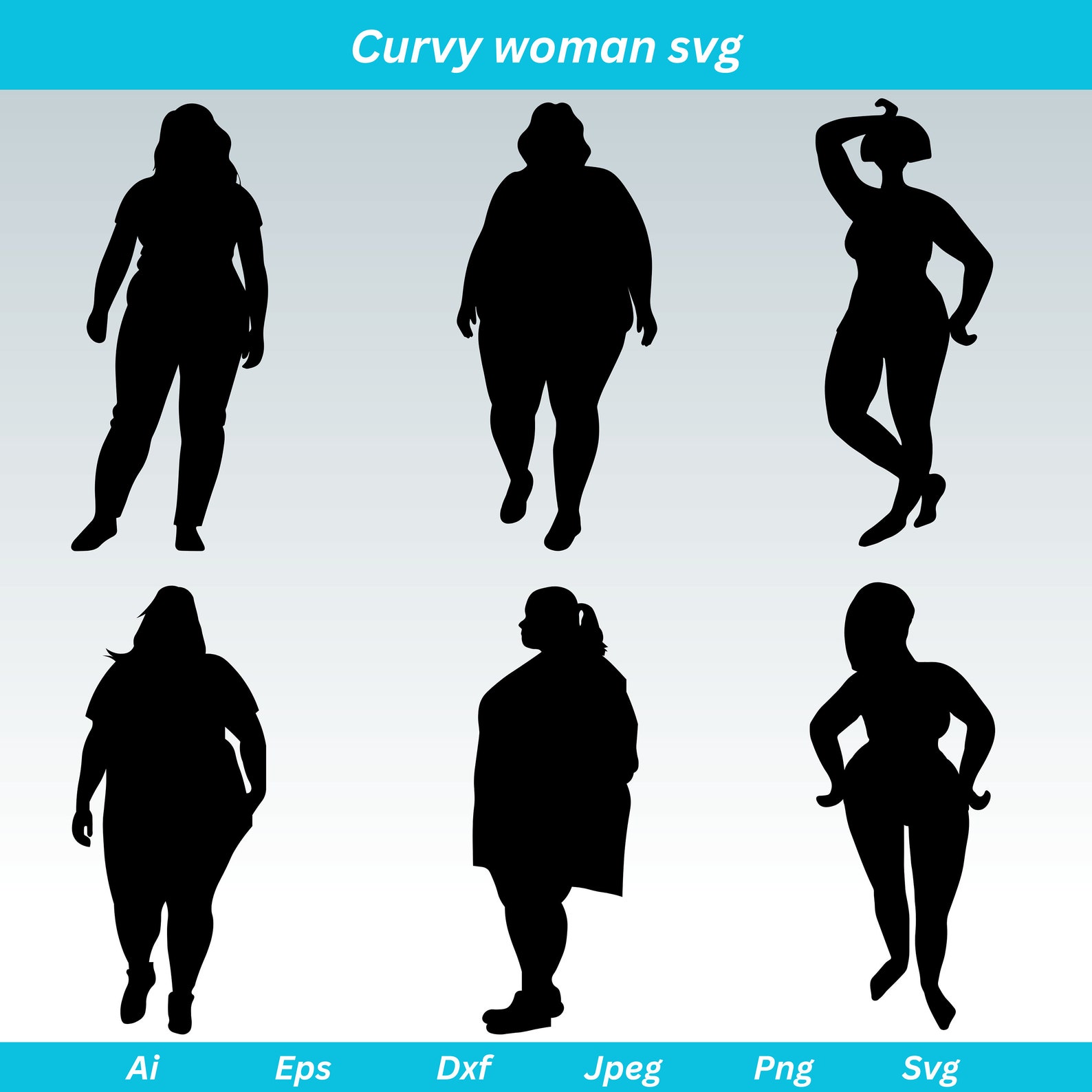 Curvy Woman Svg, Curvy Woman Clipart, Curvy Woman Silhouette, Afro ...