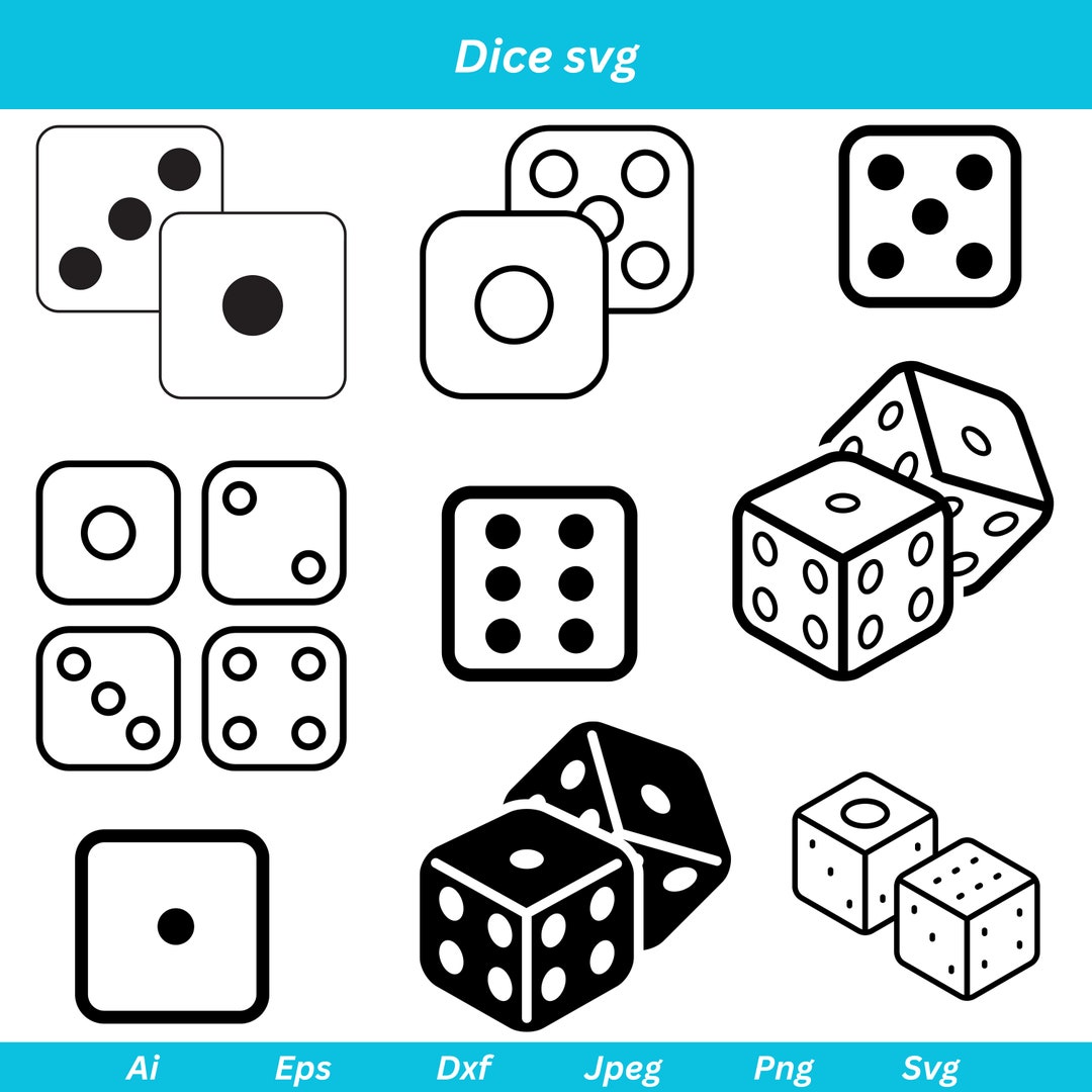 Dice Svg, Dice Vector, Dice Cricut, Dice Png, Dice Clipart, Casino Svg ...