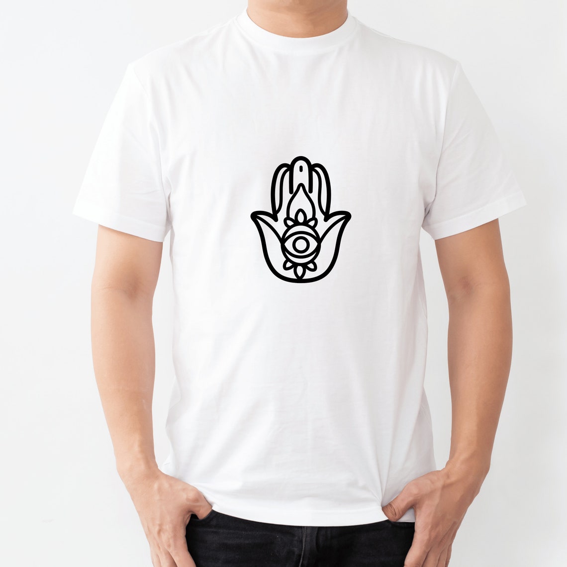 Hamsa Hand SVG Clipart: Evil Eye Silhouette Vector (digital Download ...