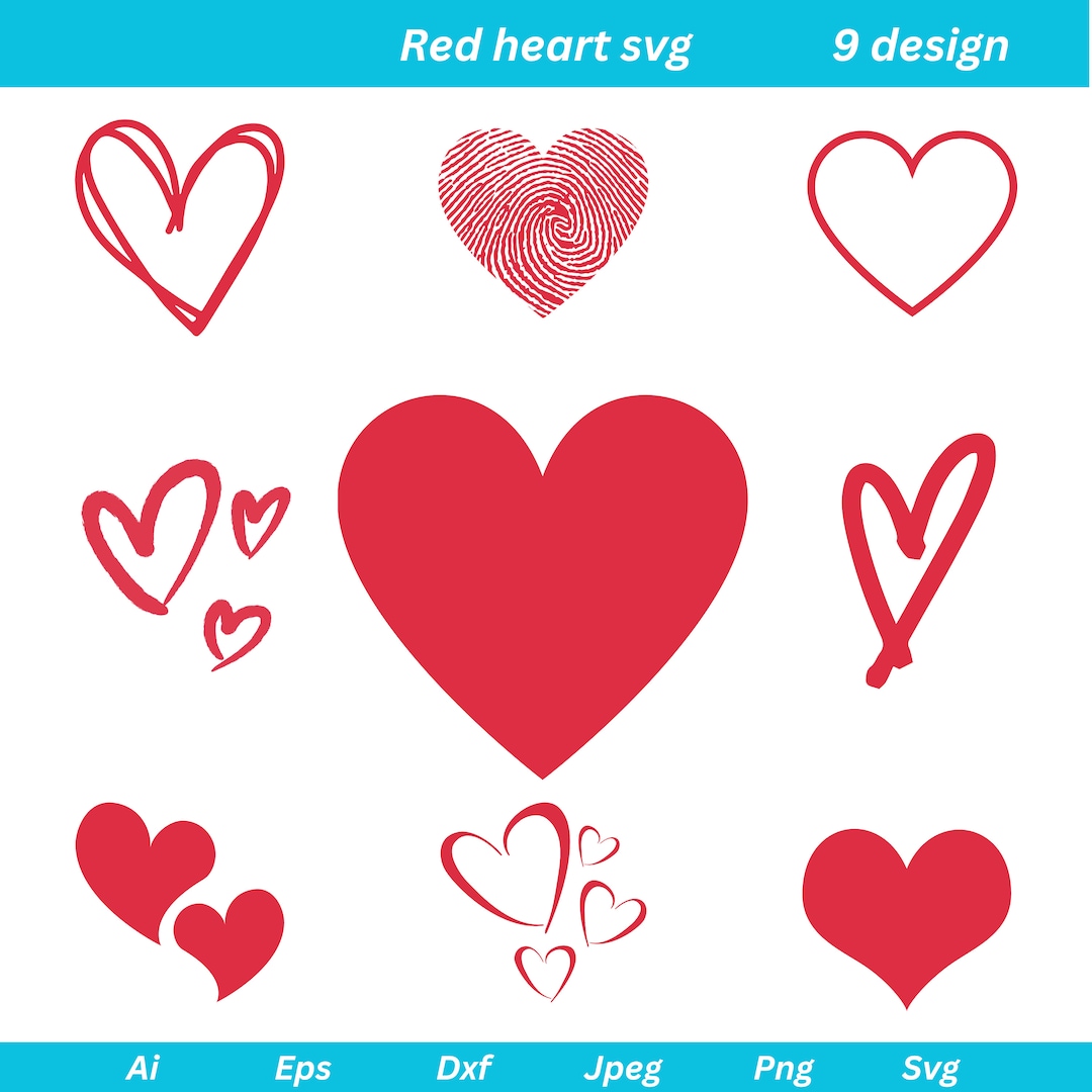 Red Heart Svg, Heart Svg Bundle, Heart Svg, Love Svg, Valentine Svg ...