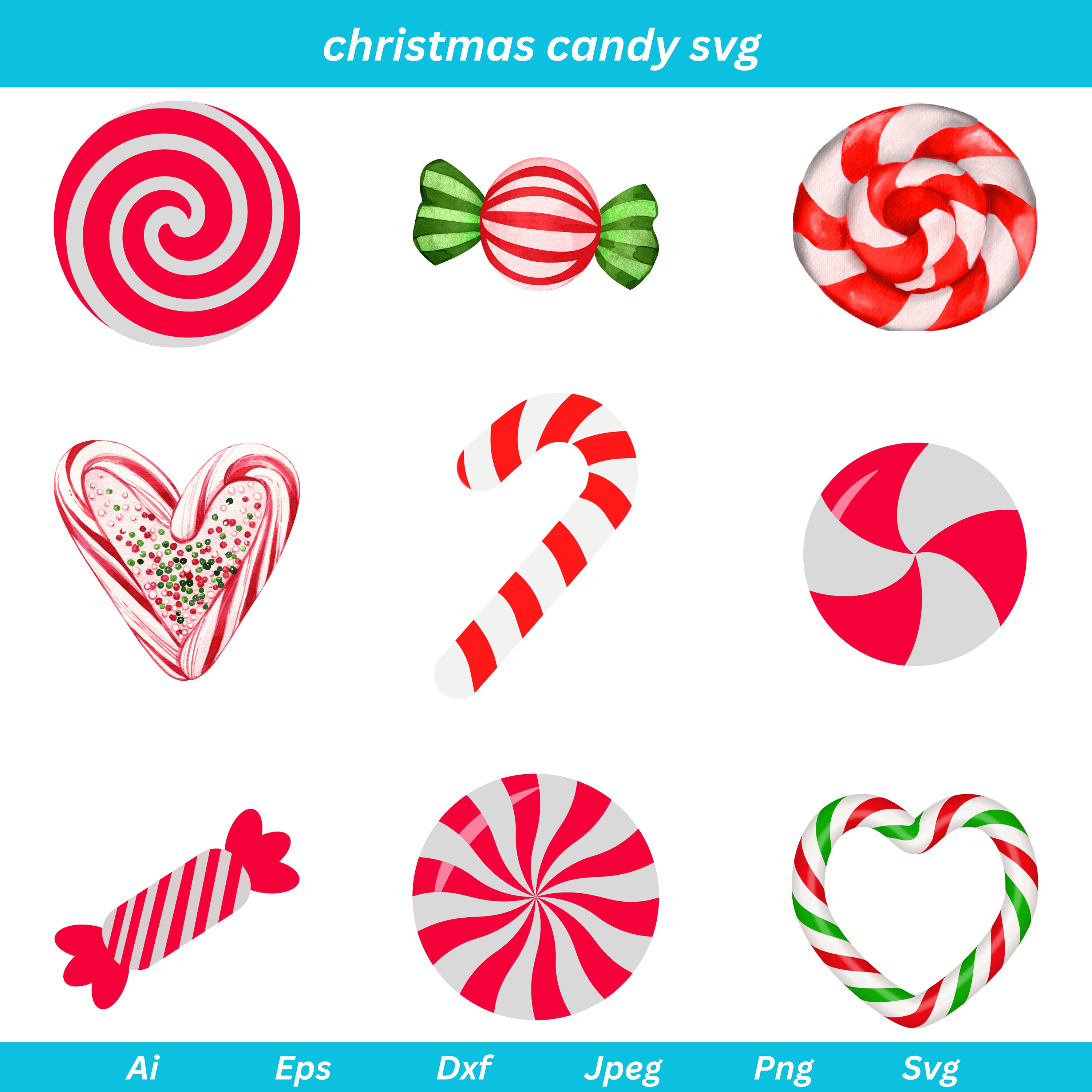 Christmas Candy Svg, Christmas Svg, Holiday Candy Svg, Peppermint Candy ...