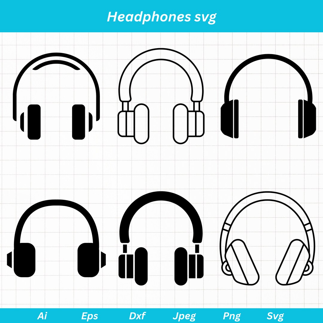 Headphone Svg, Music Svg, Earphone Svg, Headset Svg, Headphones Clipart ...