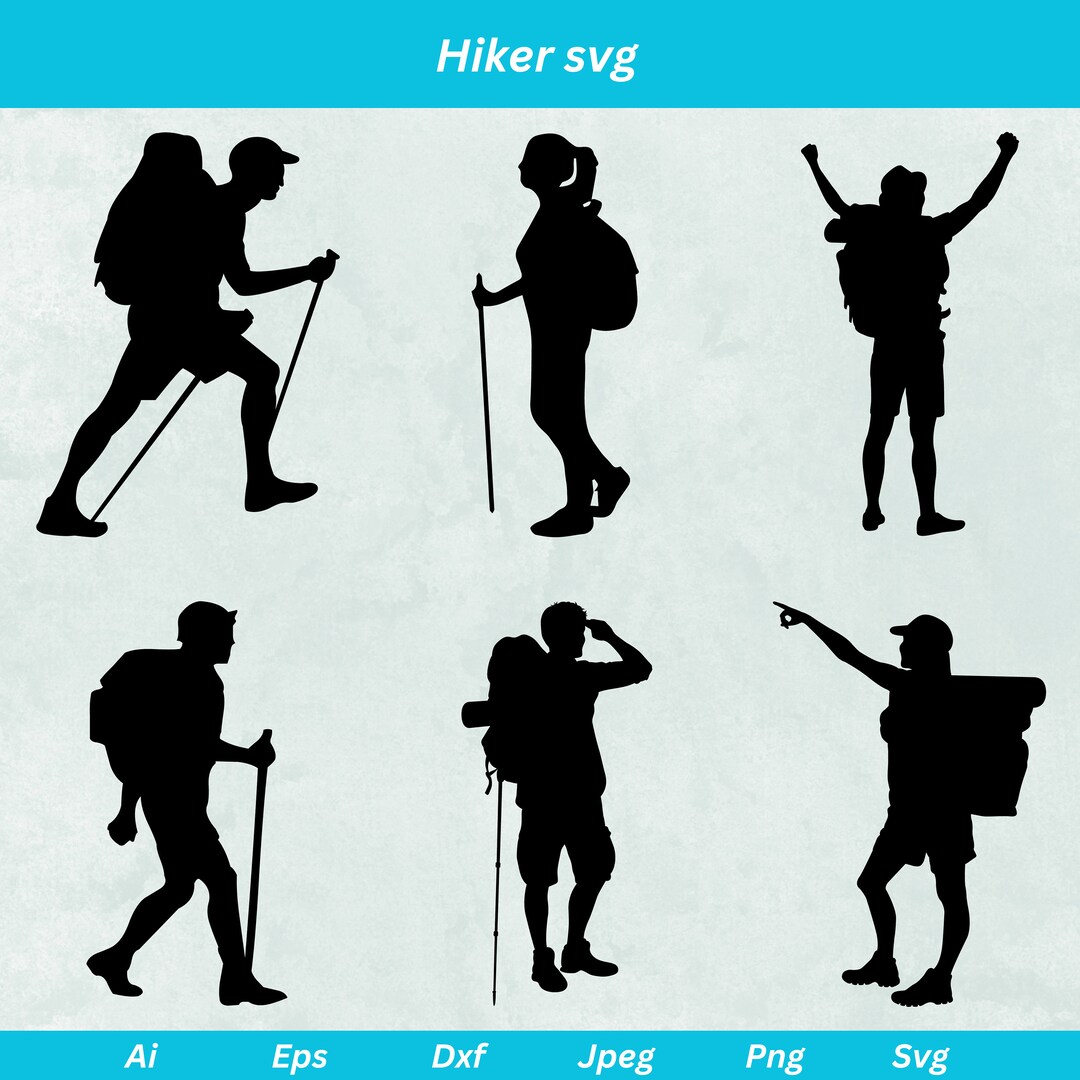 Hiker Svg, Hiking Svg, Female Hiker Svg, Male Hiker Svg, Forest Svg ...