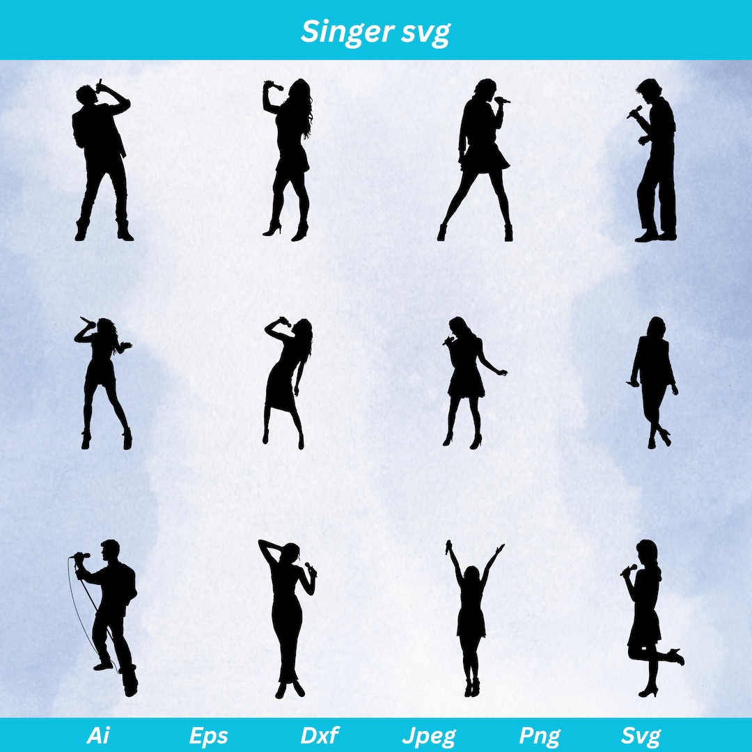 Singer Svg Bundle, Singer Svg, Singing People Svg, Male Singing, Women ...