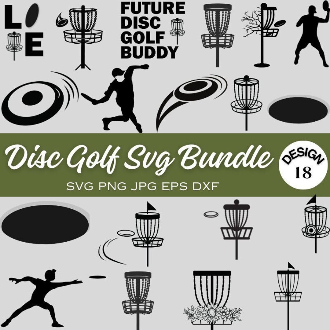 Disc Golf SVG, Disc Golf Vector, Disc Golf Logo, Disc Golf Silhouette ...
