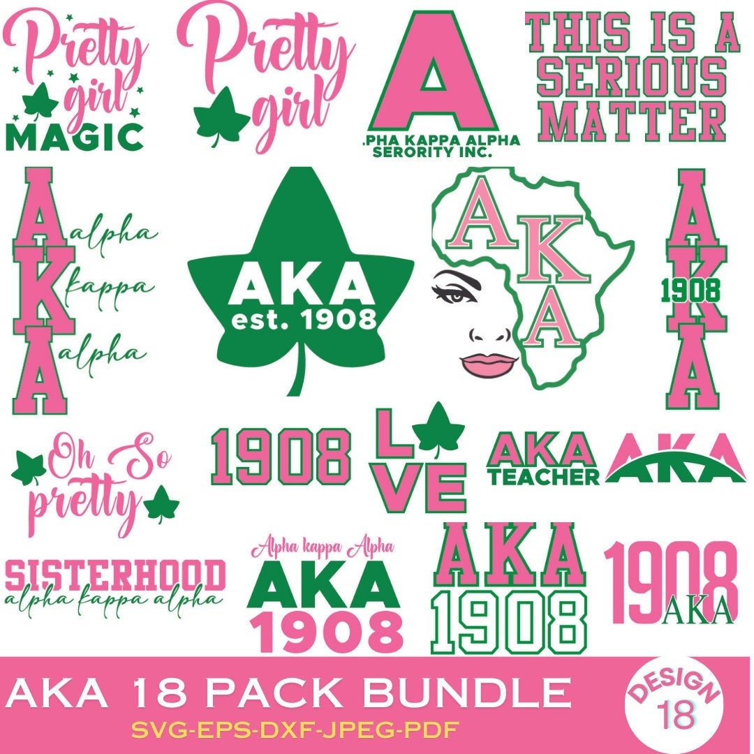 Alpha Kappa Alpha SVG Bundle: AKA Letters, Greek Alphabet (digital ...