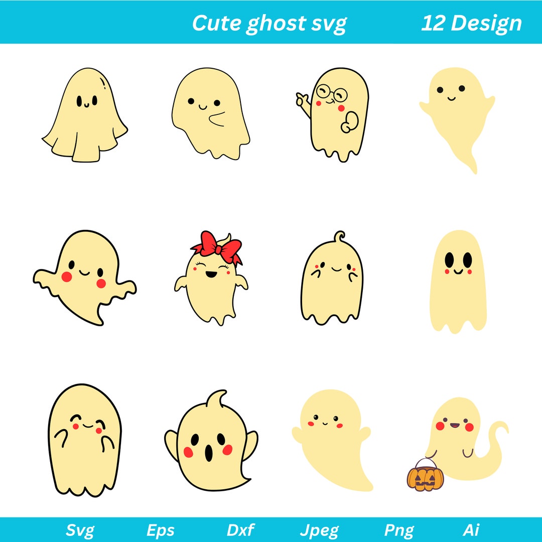 Cute Ghost Svg, Halloween Svg, Spooky Season Svg, Halloween Ghost Svg ...
