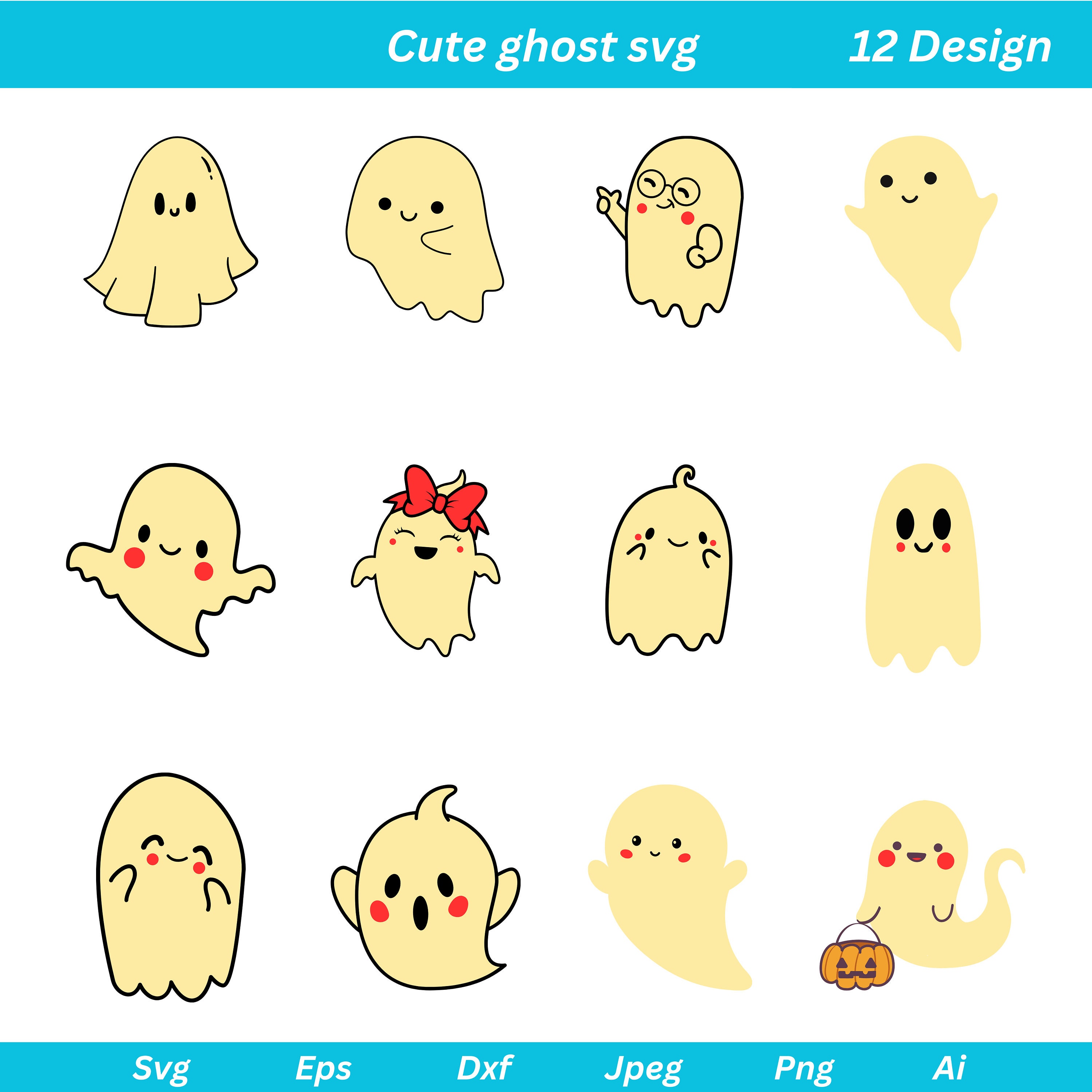 Cute Ghost Svg, Halloween Svg, Spooky Season Svg, Halloween Ghost Svg ...