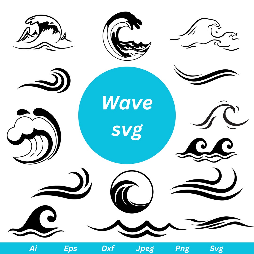 Ocean Wave SVG Bundle: Sea Silhouette Clipart (digital Download) - Etsy