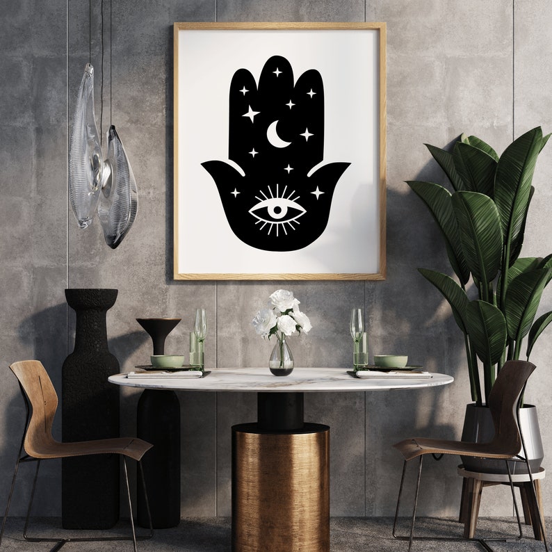 Hamsa Hand SVG Clipart: Evil Eye Silhouette Vector (digital Download ...