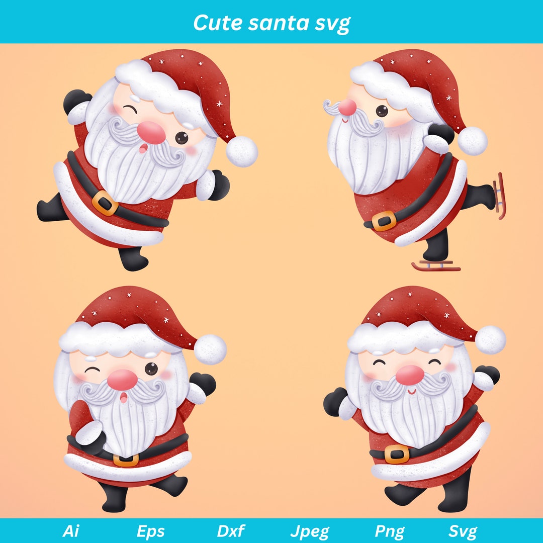 Cute Santa Svg, Vintage Santa Svg, Christmas Svg, Santa Face Svg ...