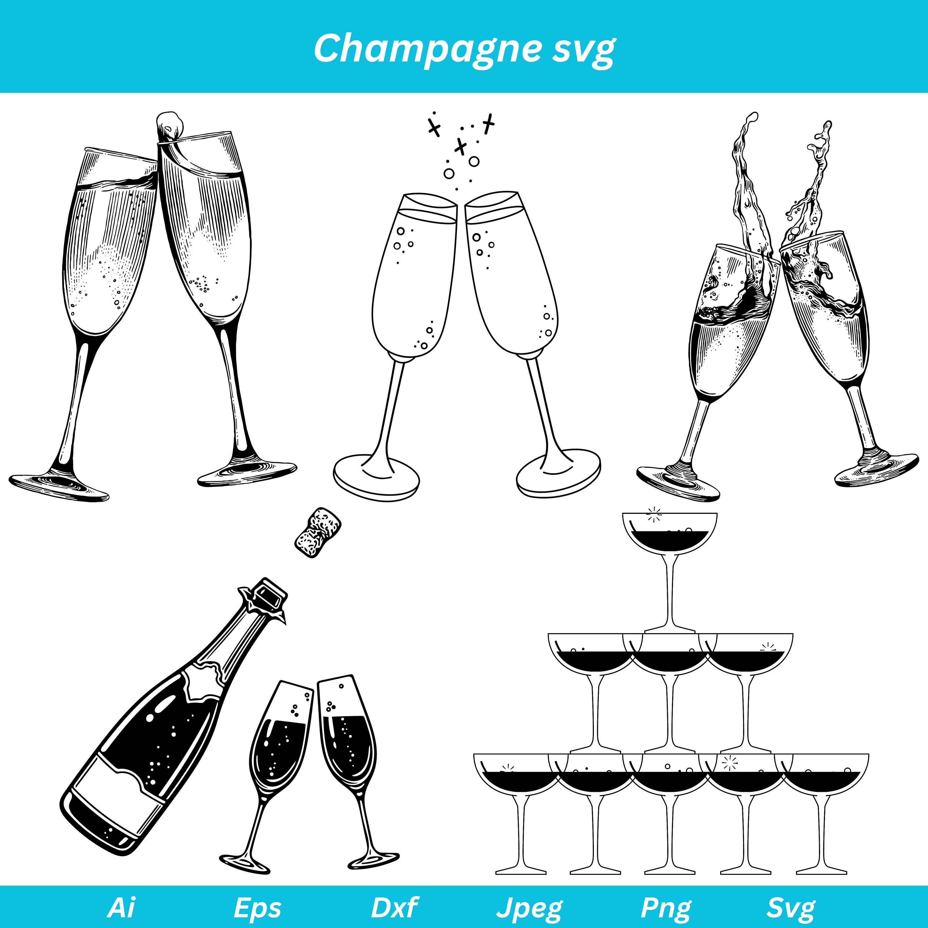 Champagne Svg, Celebration Svg, Champagne Bottle Svg, Happy New Year ...