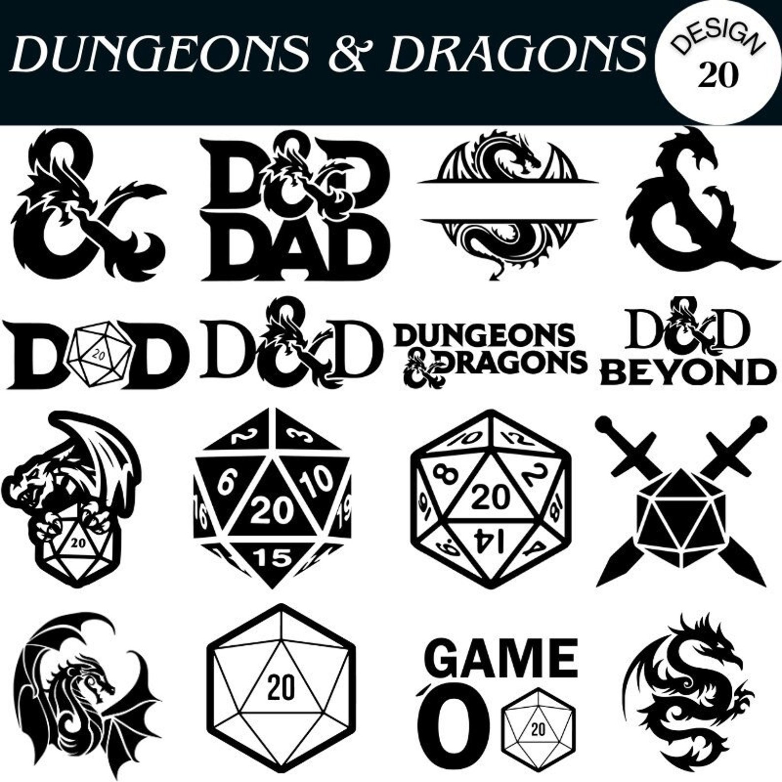 Dungeons and Dragons Svg, D&D Logo, Dnd Logo, Dungeons and Dragons Icon ...