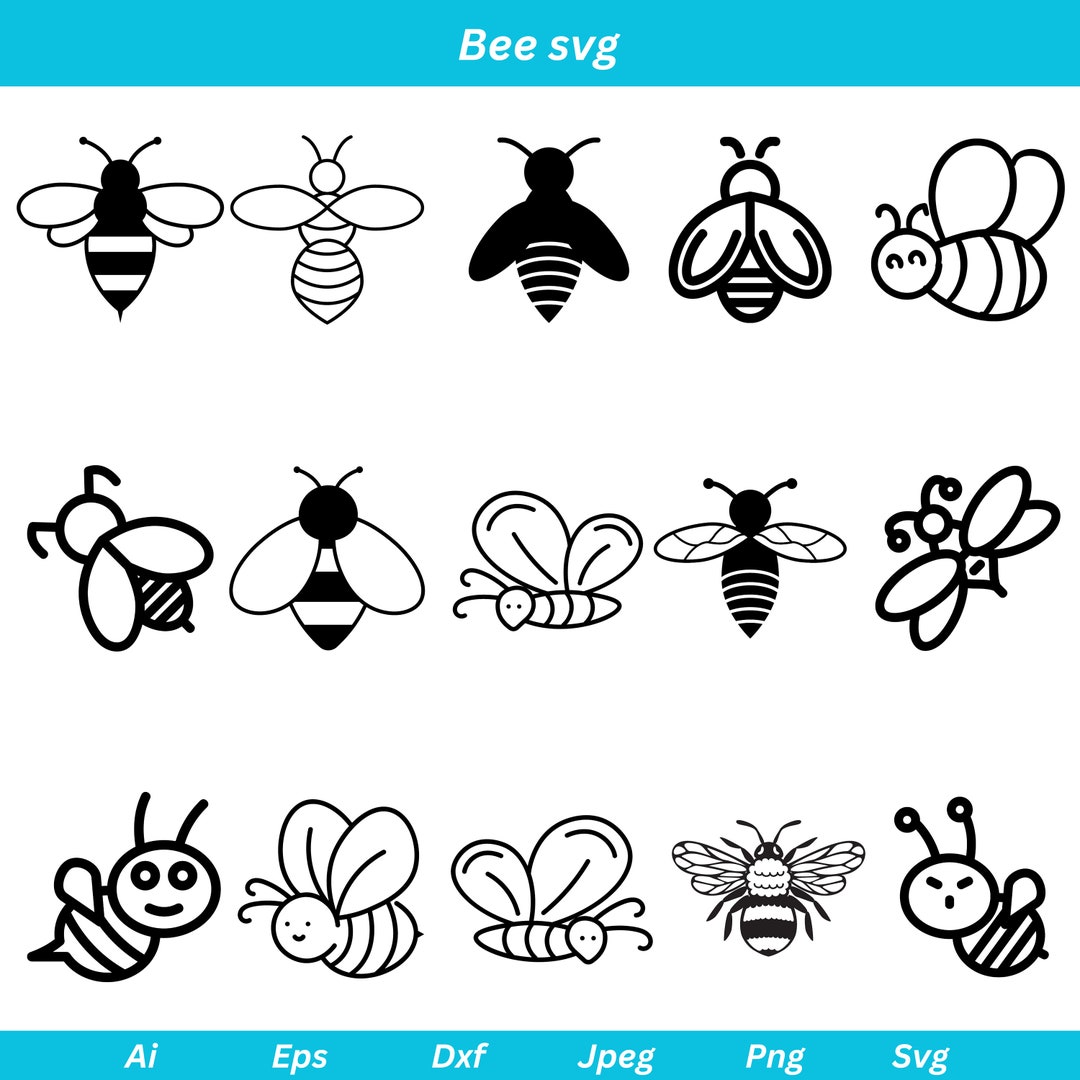 Bee Svg Bundle, Bee Svg, Bee Cut File, Bee Cricut, Honey Bee Svg ...