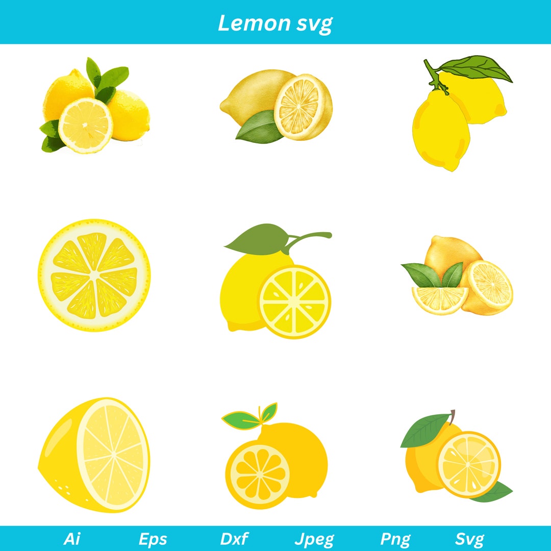 Lemon Svg Bundle, Lemon Svg, Lemon Slice, Lemon Clipart, Lemon Cut File ...