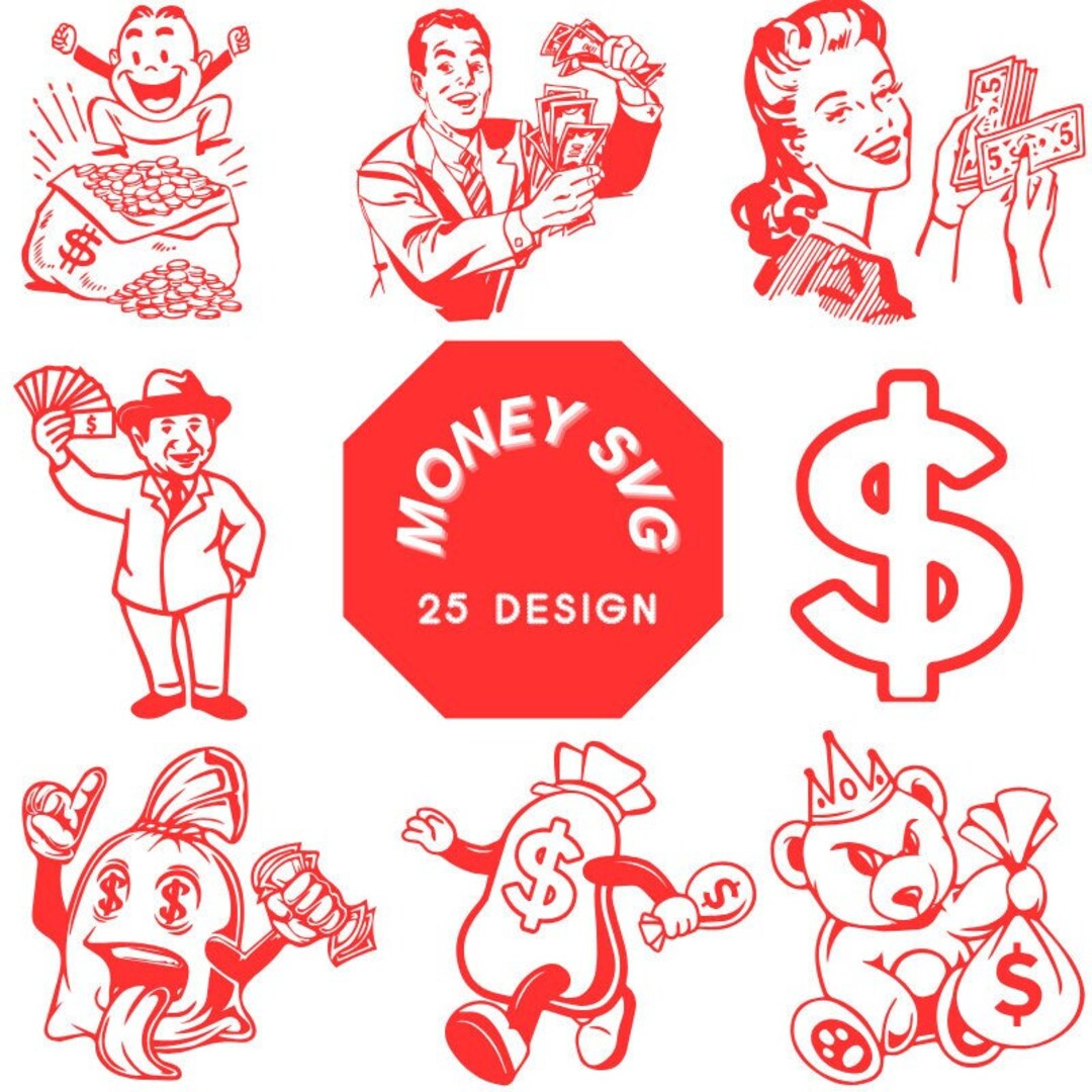 Dollar SVG, Monay Bag SVG, Dollar Sign SVG Bundle, Dollar Sign Clip Art ...