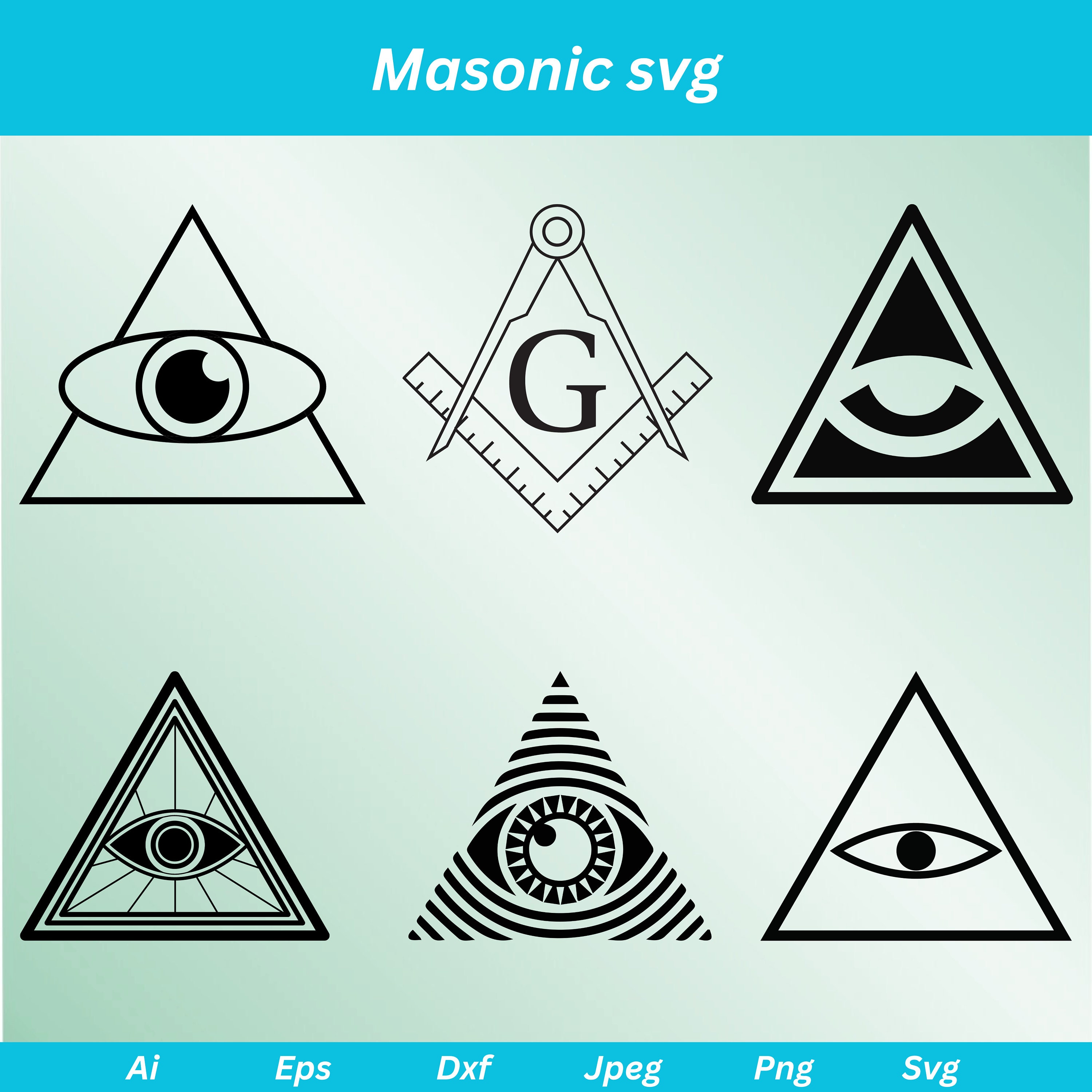 Masonic Svg, Freemason Svg, Third Eye Svg, Evil Eye Svg, Masonic ...
