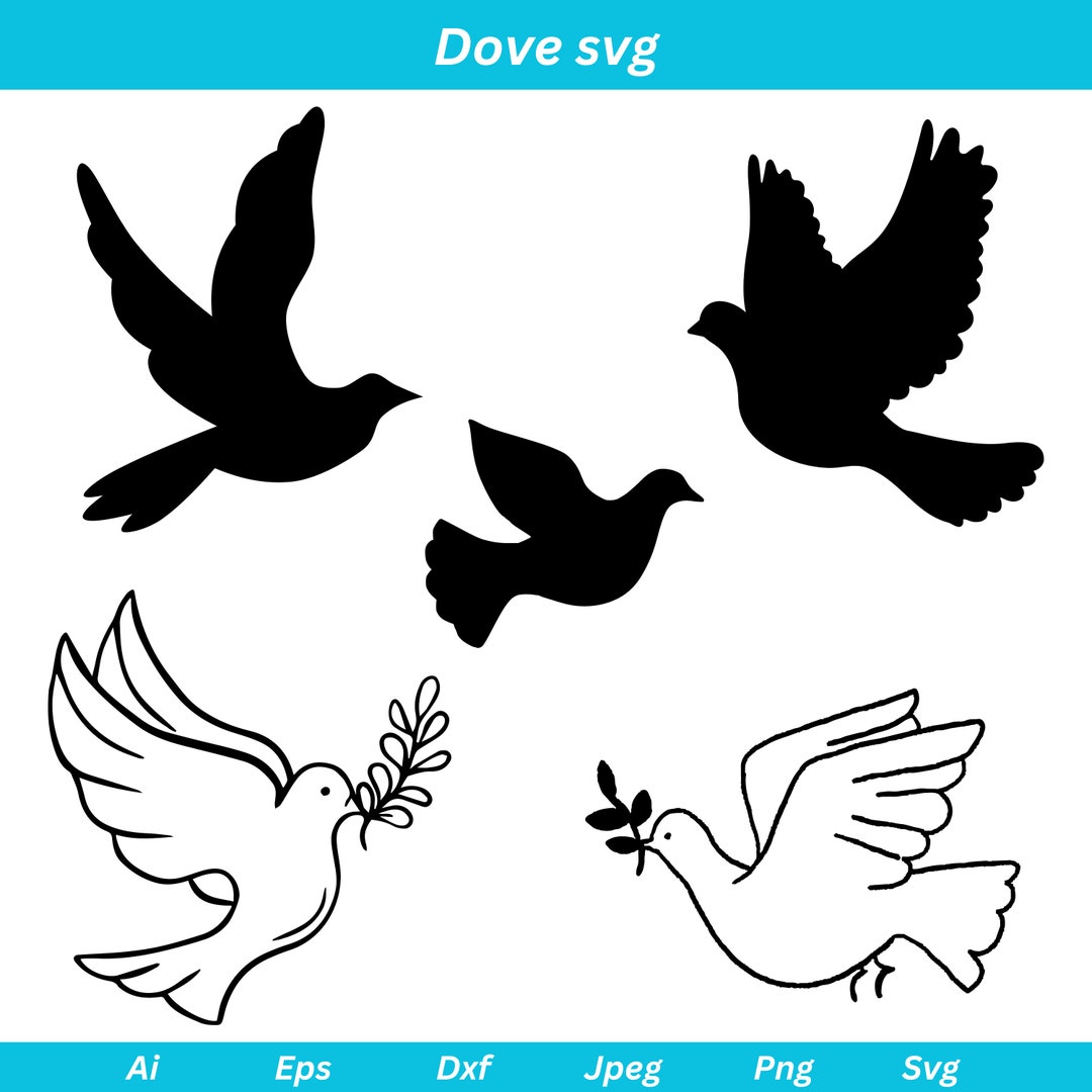 Dove Svg, Dove Vector, Dove Cut File, Dove Silhouette, Dove Clipart ...